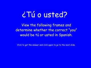 Tú O Usted | PPT