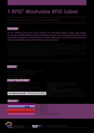 Tadbik Washable RFID label for plastic crates and pallets | PDF