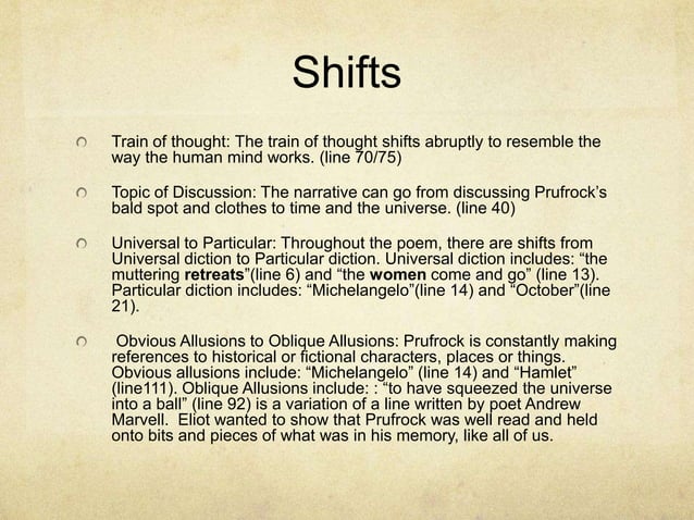 The Love Song Of J. Alfred Prufrock | PPTX