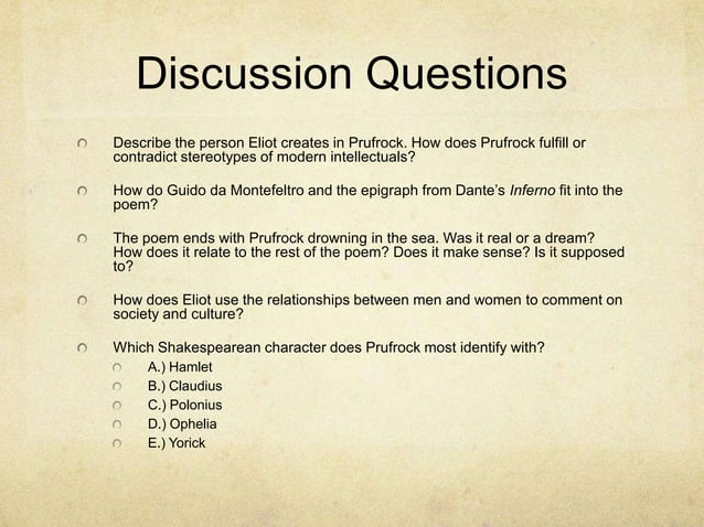 The Love Song Of J. Alfred Prufrock | PPTX