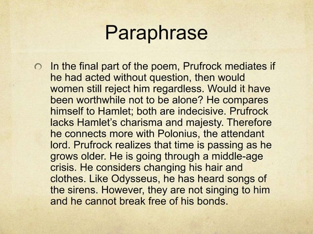 The Love Song Of J. Alfred Prufrock | PPTX