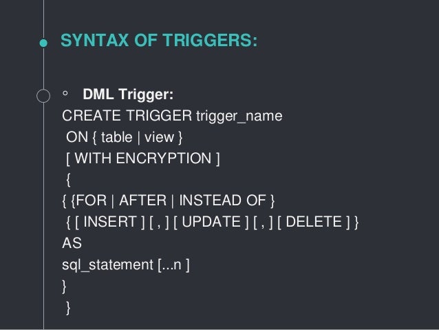 T Sql And Triggers
