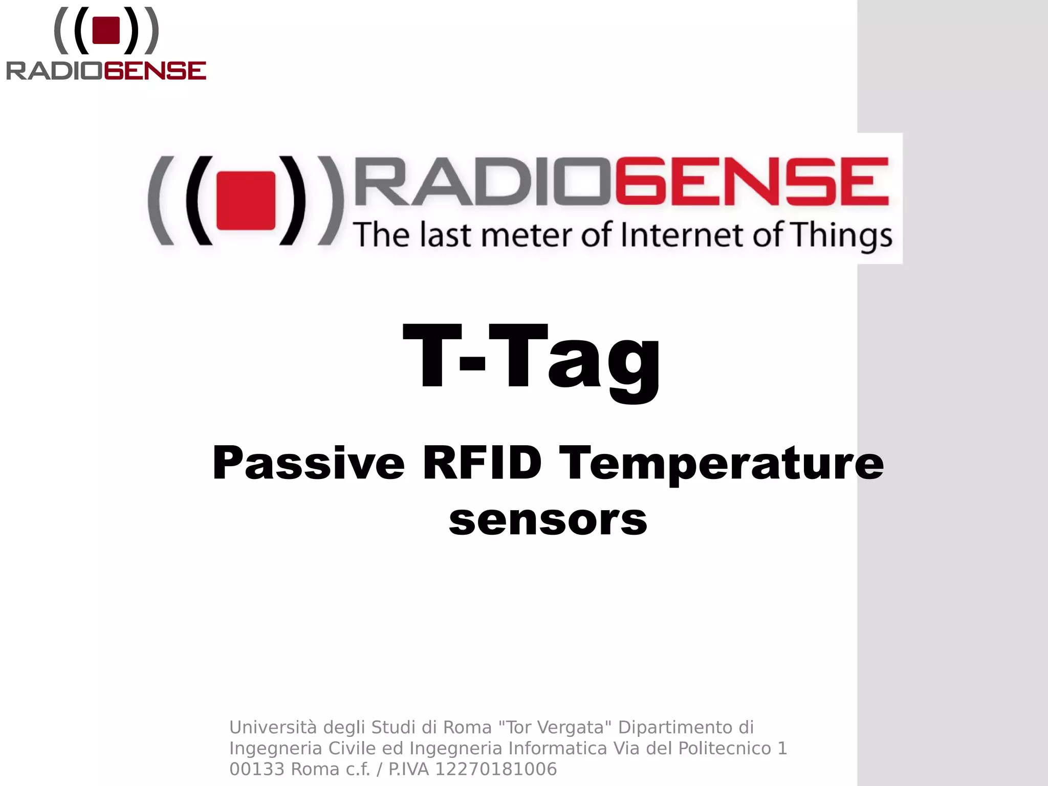 T Tags RFID Temperature Sensors | PPT