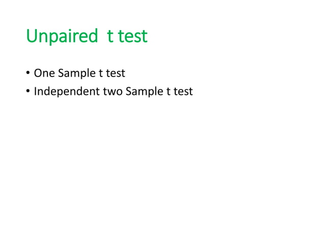 t distribution, paired and unpaired t-test | PPTX