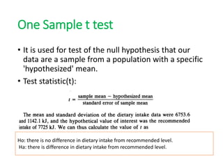 t distribution, paired and unpaired t-test | PPTX