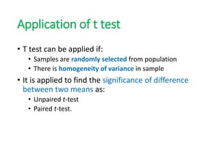 t distribution, paired and unpaired t-test | PPTX