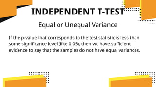Types of T-test with formulas and its application | PPTX