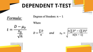 Types of T-test with formulas and its application | PPTX