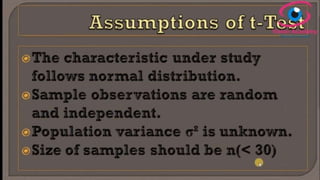 t-Test - Testing of Hypothesis for Population Mean | PPTX