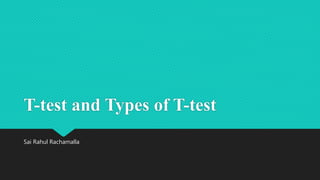 T test and types of t-test | PPTX