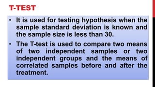 T test for one sample mean | PPTX