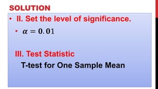 T test for one sample mean | PPTX