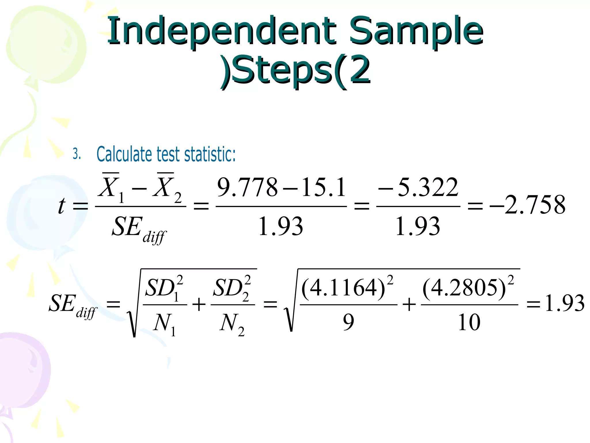 T test statistics | PPT
