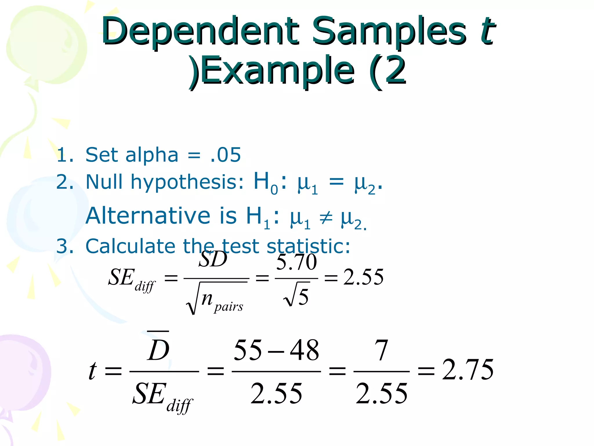 T test statistics | PPT