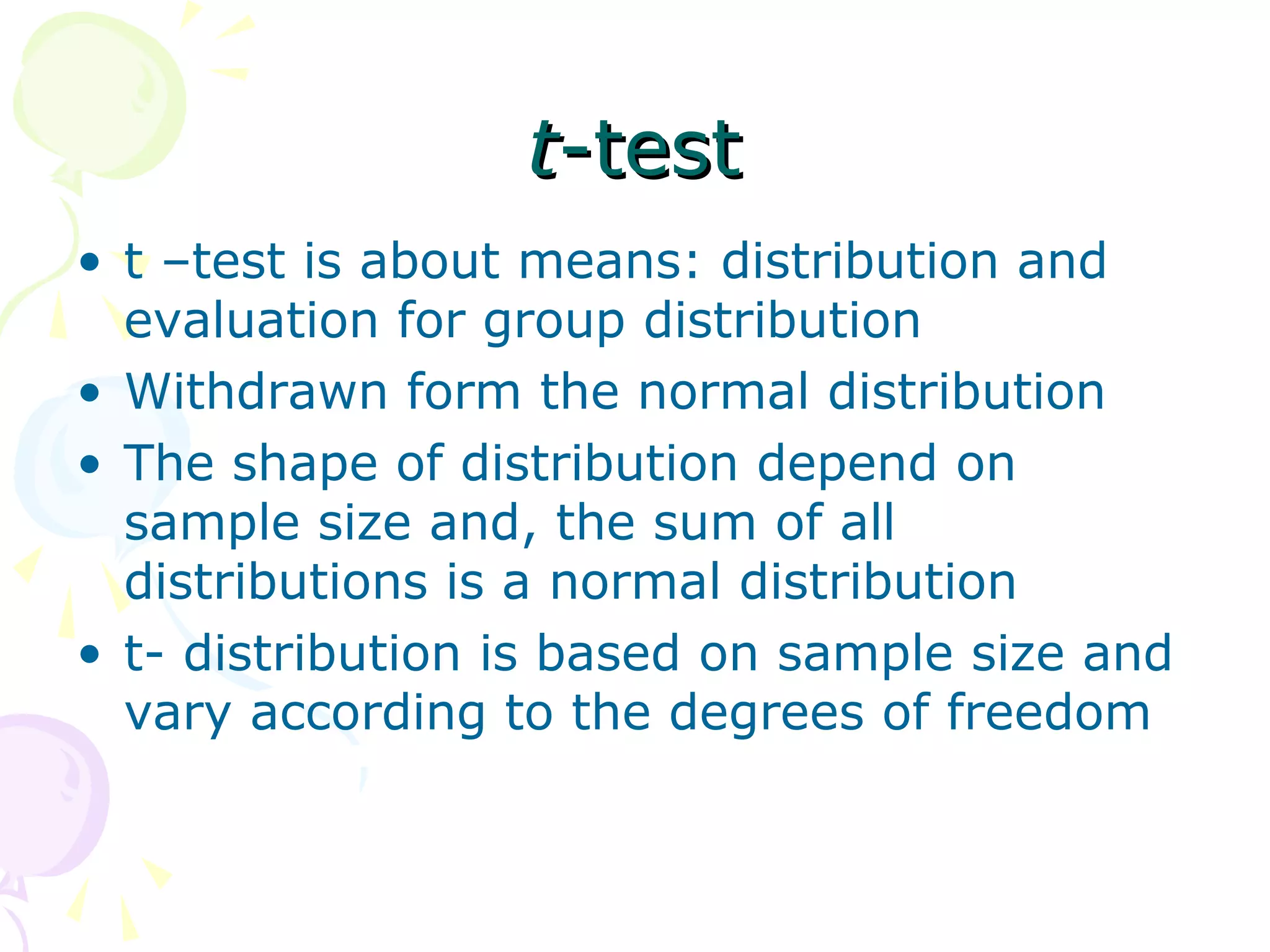 T test statistics | PPT