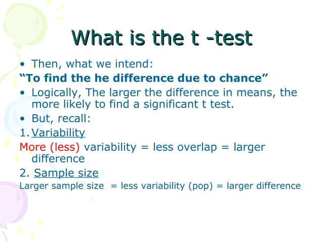 T test statistics | PPT