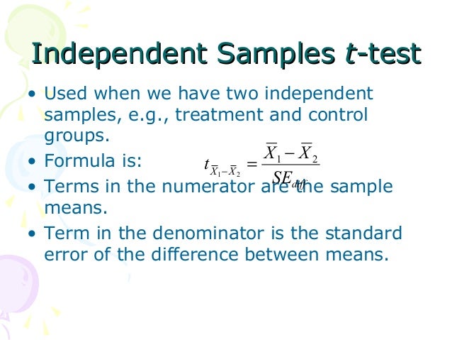 What Is An Independent T Test Used For Slideshare What Is An Independent T Test Used For Slideshare