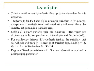 Introduction to t test and types in Nursing.ppt