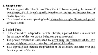t-test Parametric test Biostatics and Research Methodology | PPTX