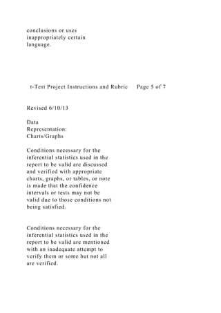 t-Test Project Instructions and Rubric Project Overvi.docx