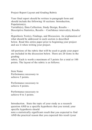 t-Test Project Instructions and Rubric Project Overvi.docx ...