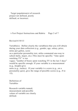 t-Test Project Instructions and Rubric Project Overvi.docx