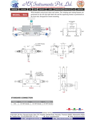 T type Five Valve Manifold (5VK) | PDF