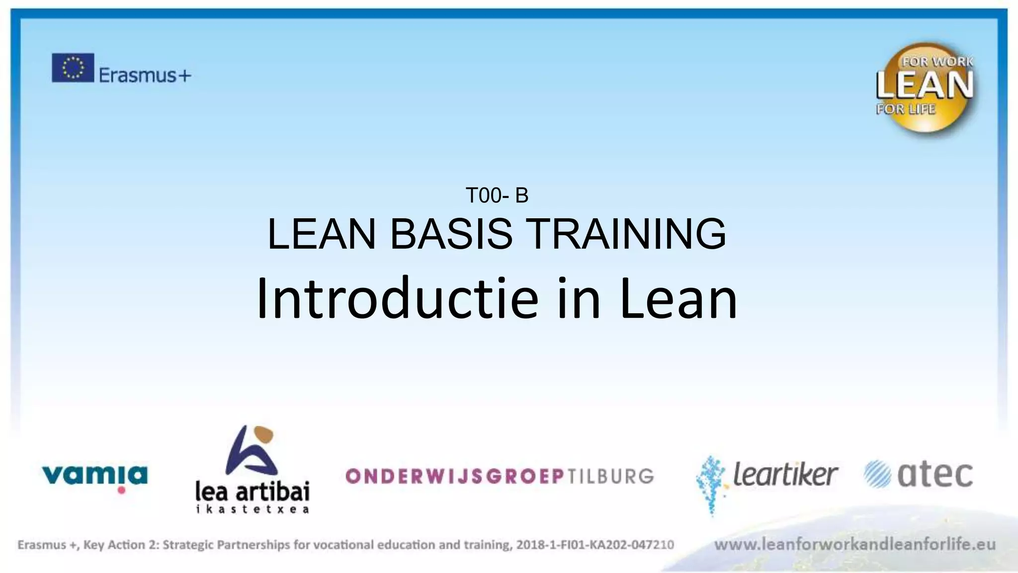 T00b lean basis training introductie nl | PPTX