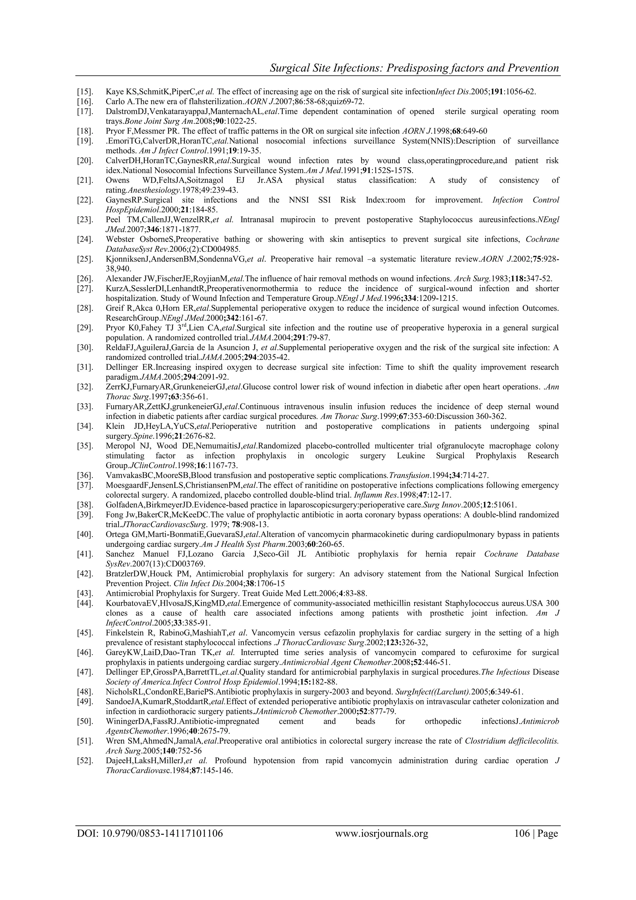 Surgical Site Infections: Predisposing factors and Prevention | PDF