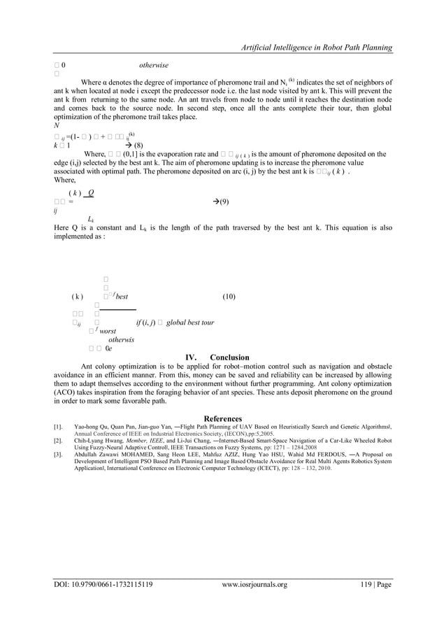 Artificial Intelligence in Robot Path Planning | PDF