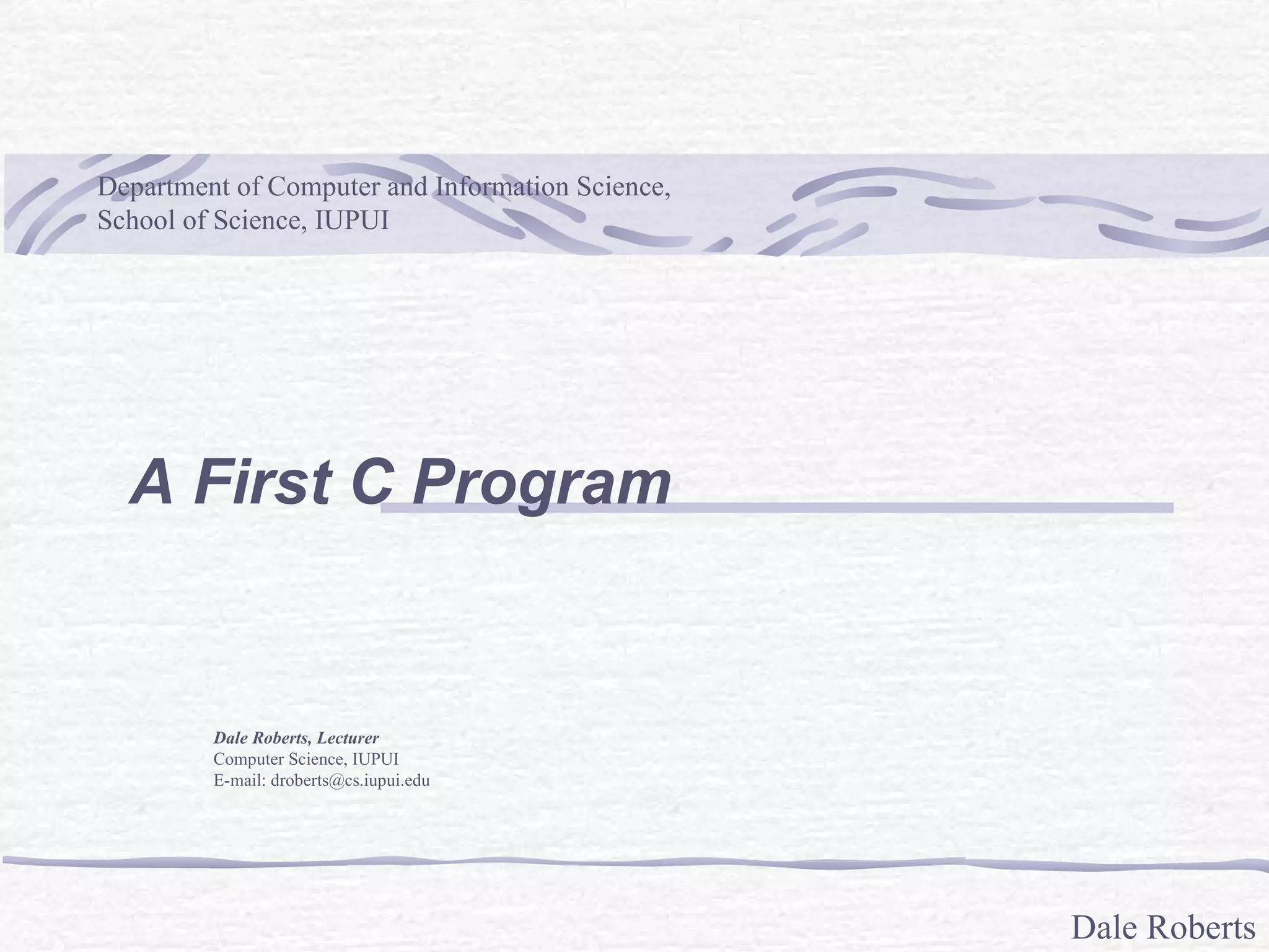 T02 a firstcprogram | PPT