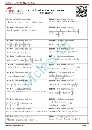 phương trình lượng giác | PDF