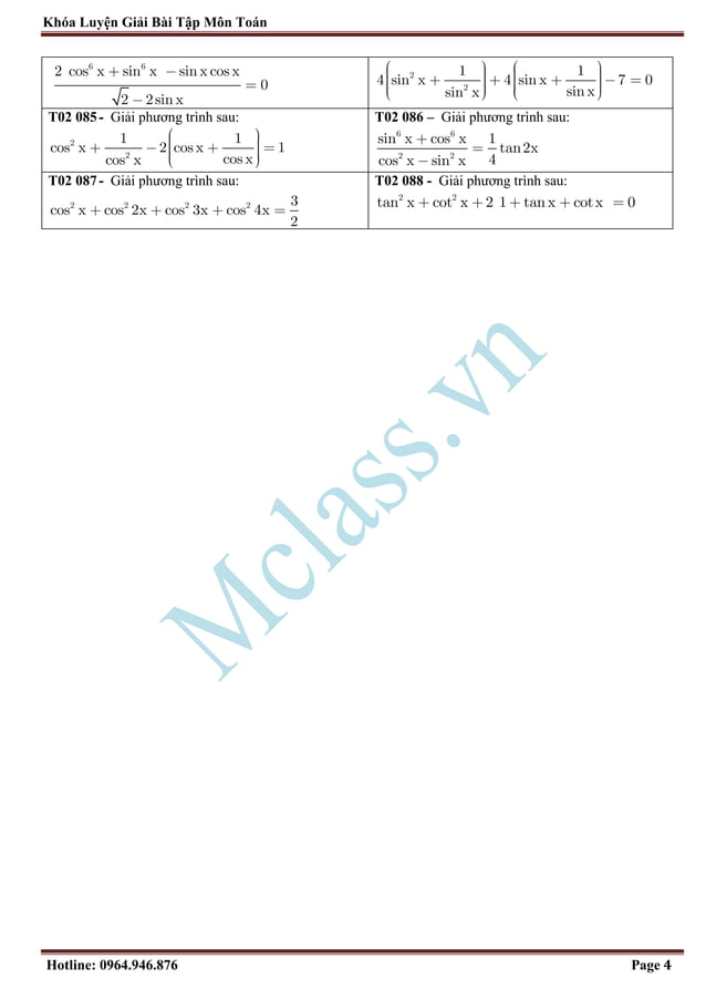 phương trình lượng giác | PDF