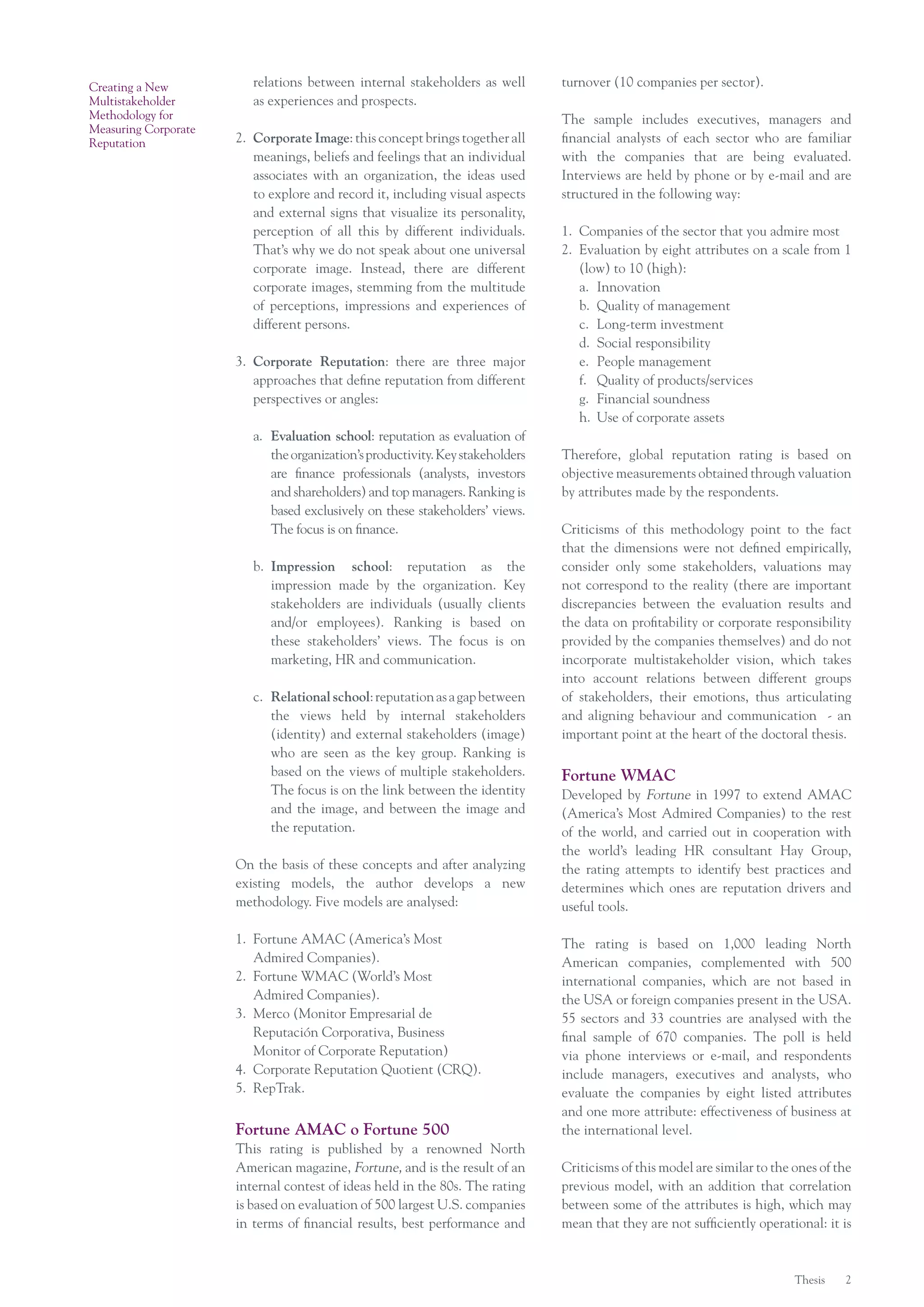 Creating a new multistakeholder methodology for measuring reputation | PDF