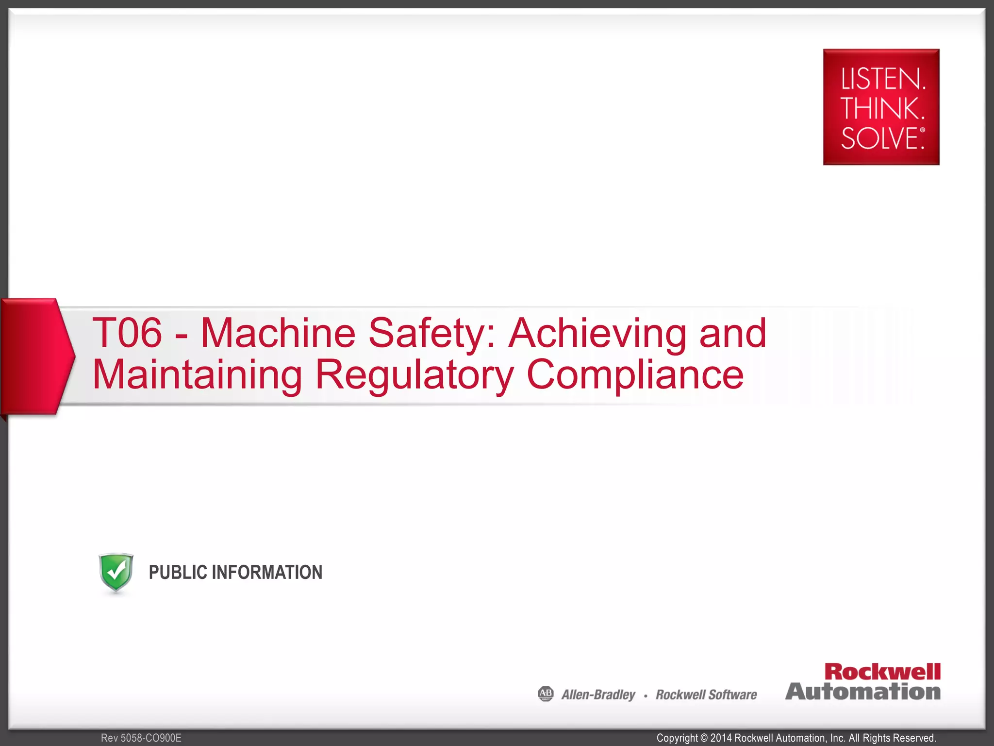 T06 machine safetyachievingandmaintainingregulatorycompliance-canada | PDF | Auto Safety ...