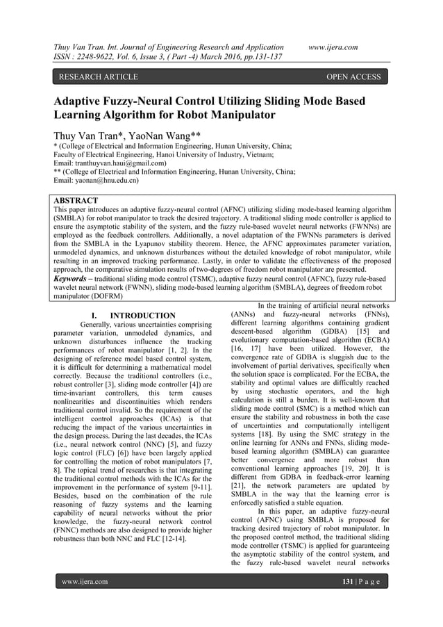 Adaptive Fuzzy Neural Control Utilizing Sliding Mode Based Learning Algorithm For Robot