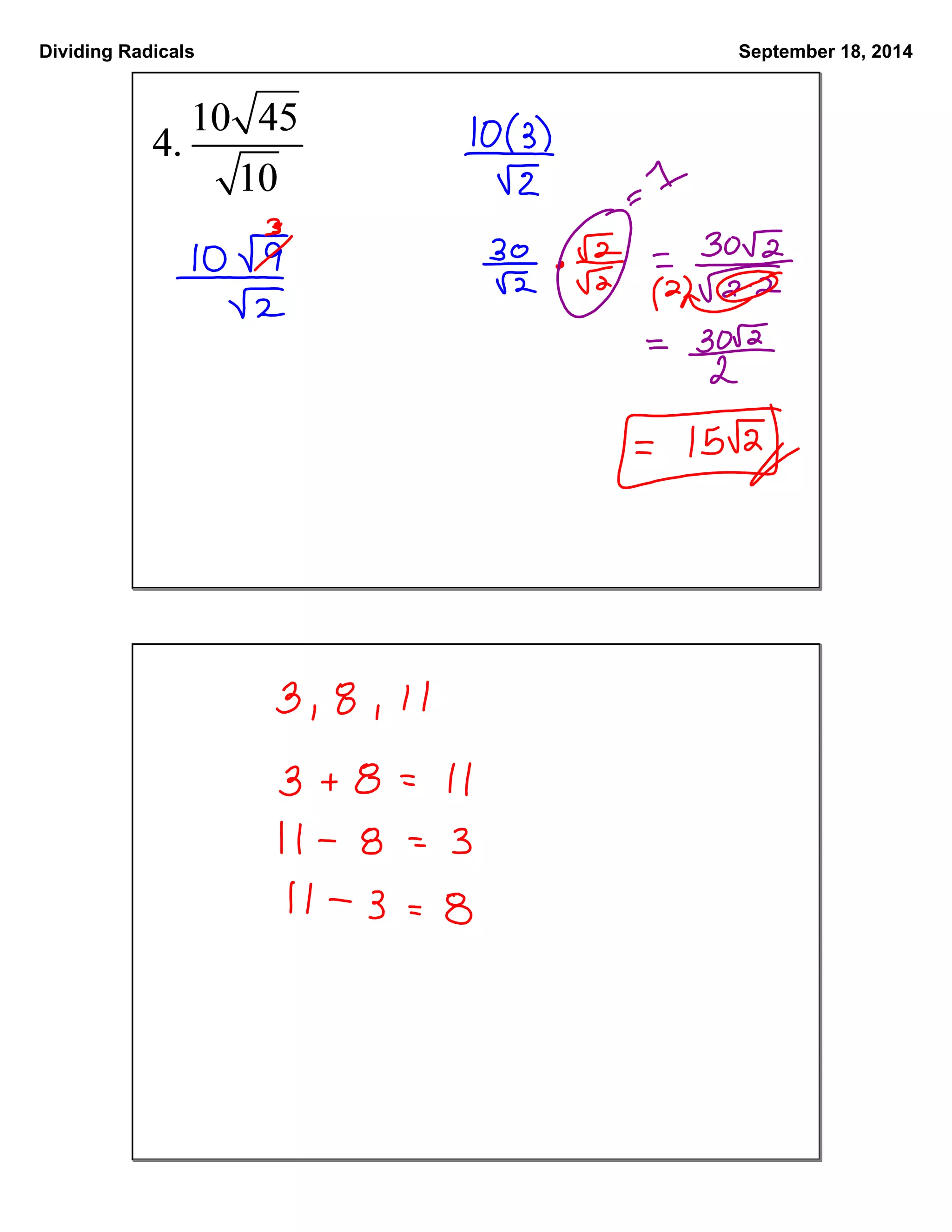 Dividing radicals | PDF