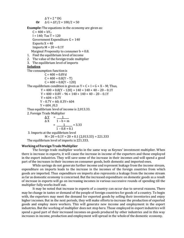 Multiplier Theory in Economics | DOCX