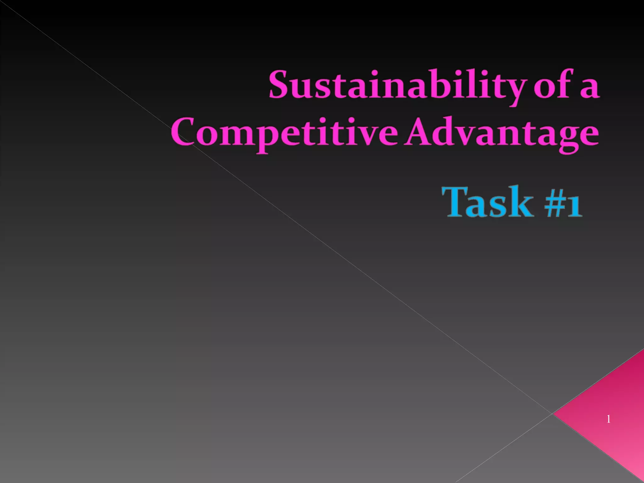 Sustainability of Competitive advantage | PPT