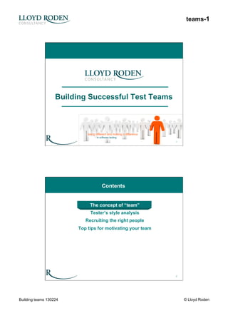 Building Successful Test Teams | PDF