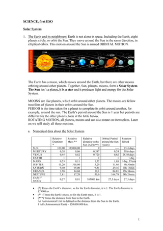 T1. solar system 3, plates, orbits, periods, light, | PDF | Geography ...