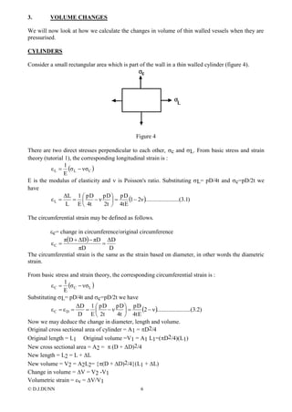 thin walled vessel and thick wall cylinder(strength of the material) | PDF