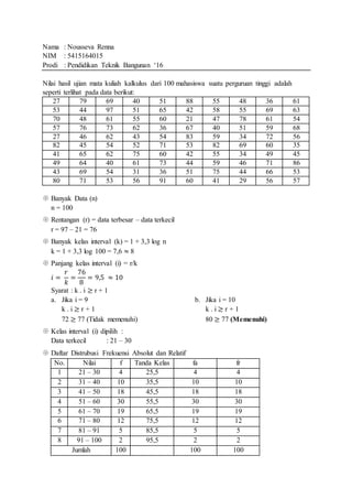 Statistika - Tugas 1 | DOCX