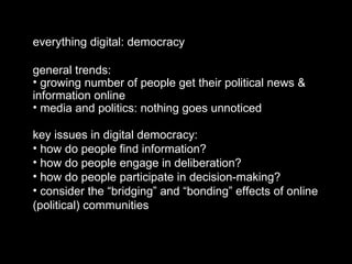 Digital Democracy | PPT | Social Networking | Internet