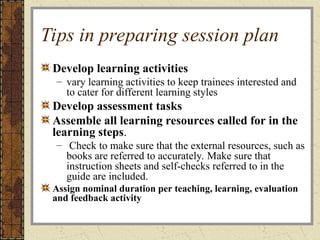 Tips in preparing session plan and Evaluation .ppt