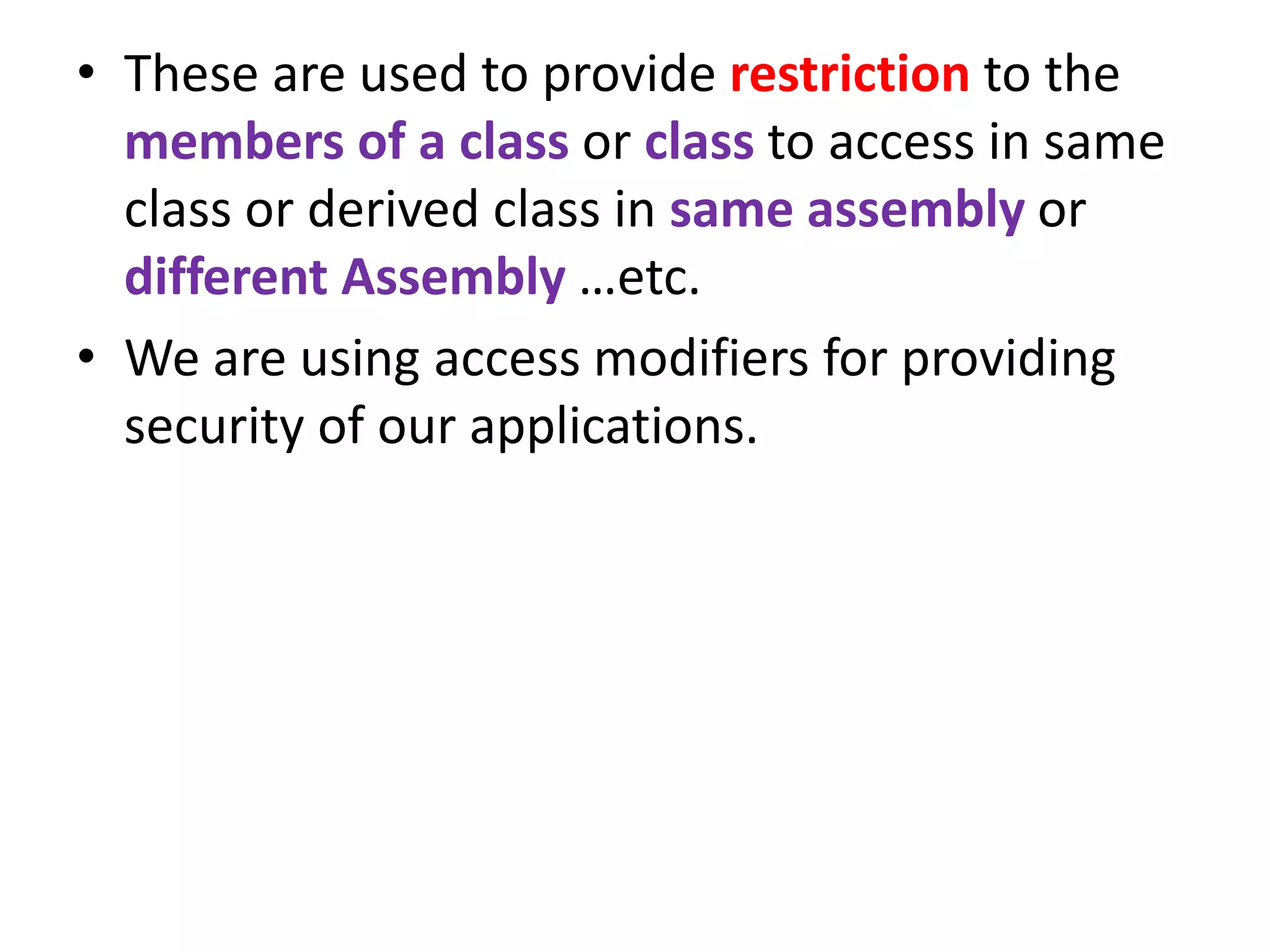 access modifiers | PPT