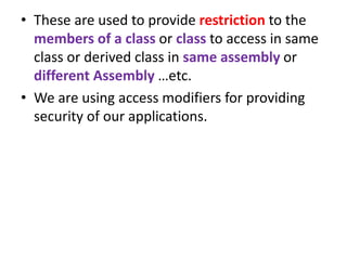 access modifiers | PPT