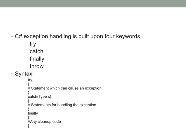 exception handling | PPT