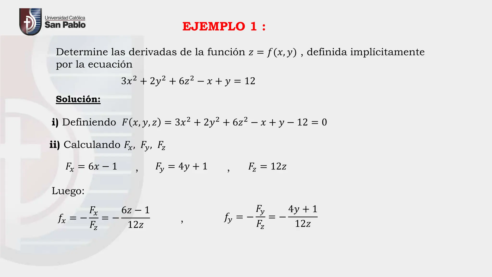 Derivada Implícita de varias variables . | PDF