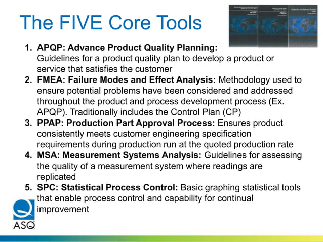 Core tools apqp, ppap, fmea, spc and msa | PDF | Business Accounting & Finance | Business